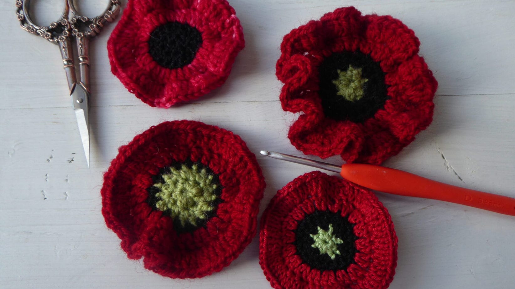 Free Crochet Poppy Patterns - Easy and Quick - off the hook for you