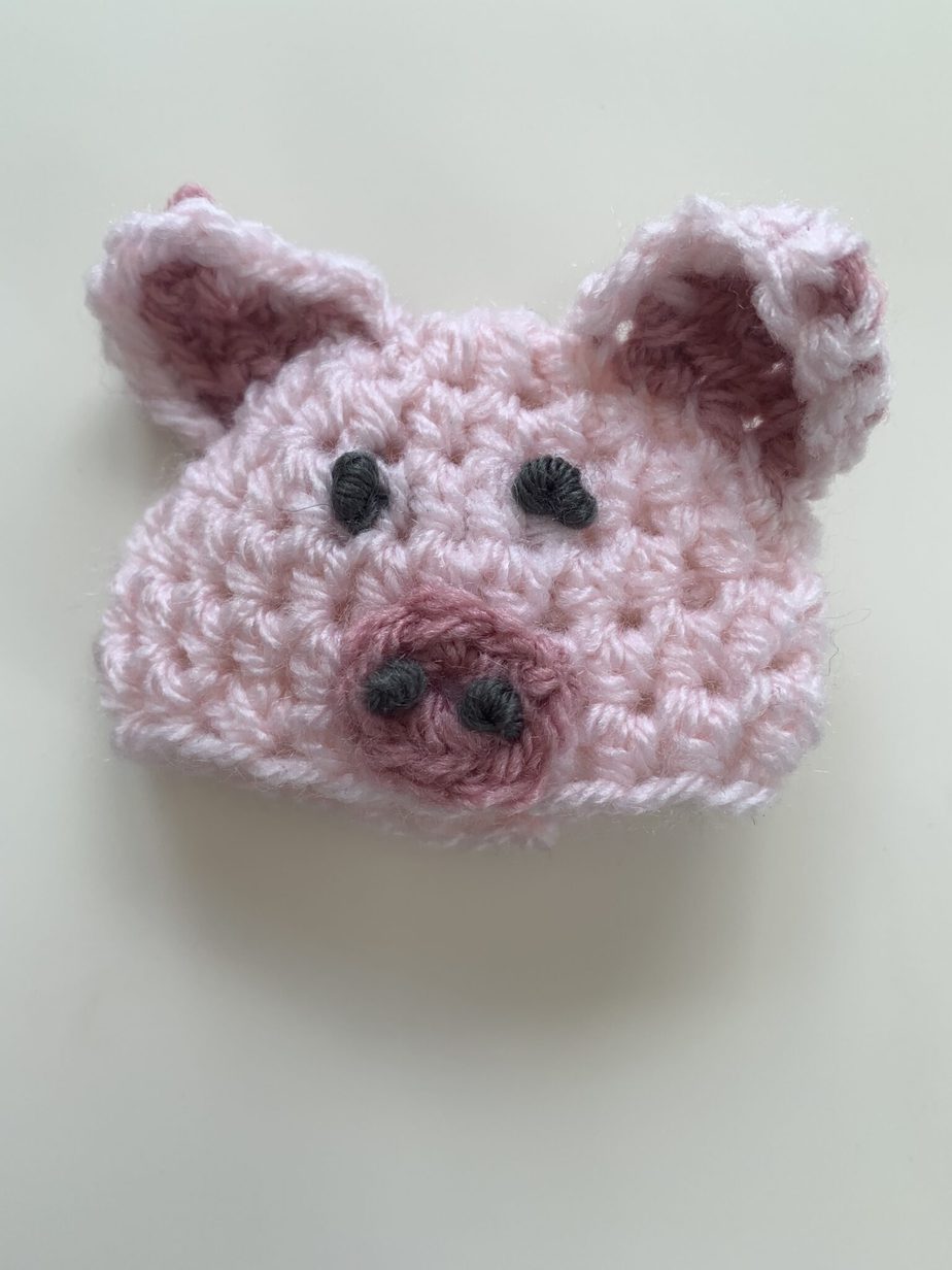 The Big Knit - Hat 15 - A Percy the Pig - off the hook for you