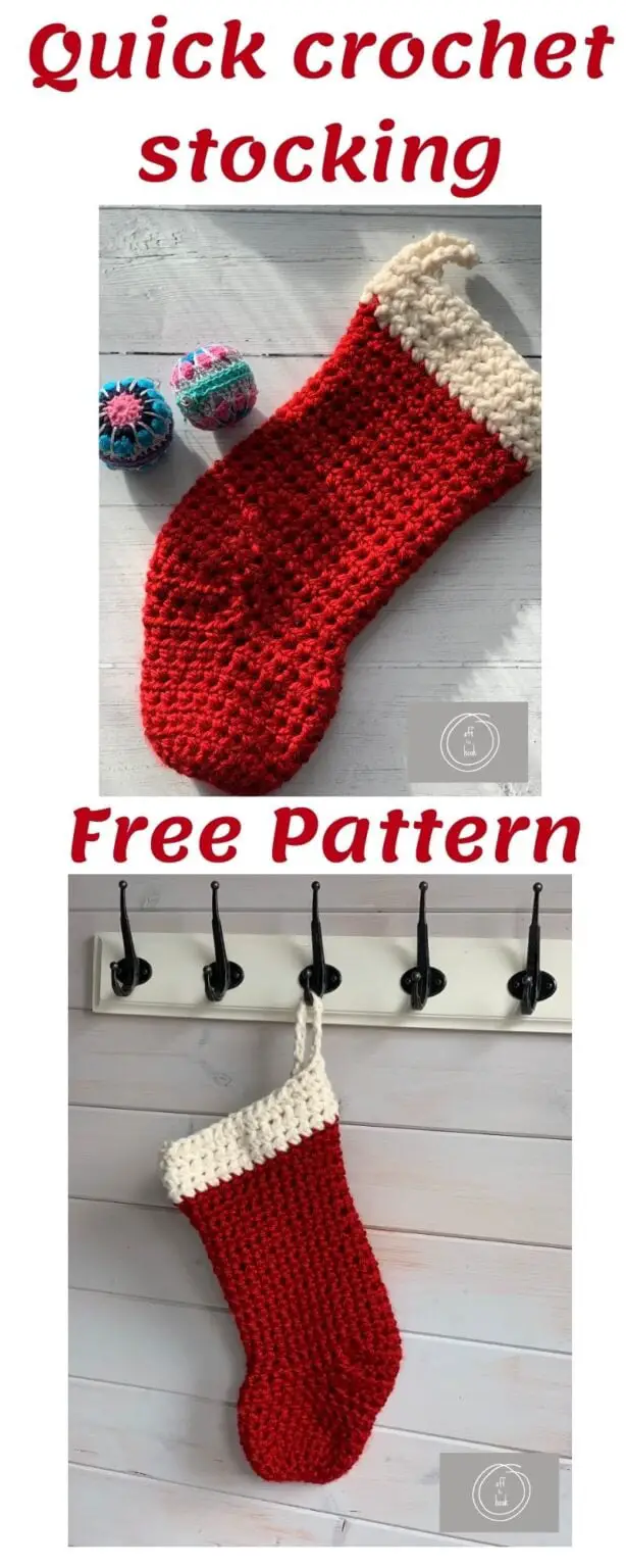 Quick Crochet Christmas Stocking - Easy Pattern - off the hook for you