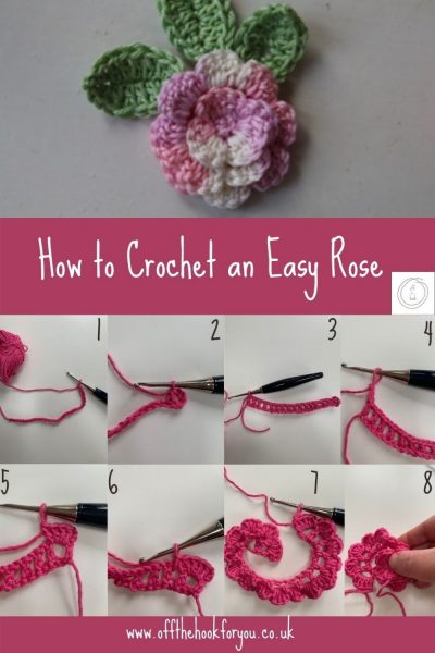 Quick and Easy Crochet Rose - free pattern - off the hook for you